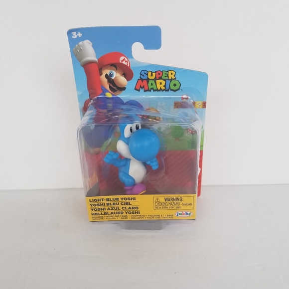 Jakks | Toys | World Of Nintendo Super Mario Light Blue Yoshi Figure 25 ...